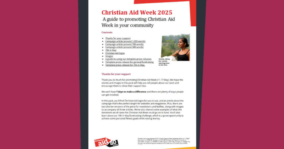 Christian Aid Week media promotional pack - Christian Aid Resources